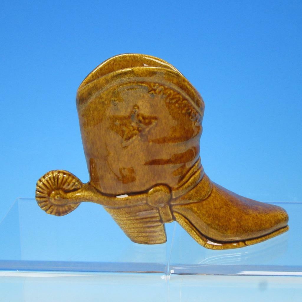 Pottery Cowboy Boot with Spur and Star on Side Plant Vase | eBay