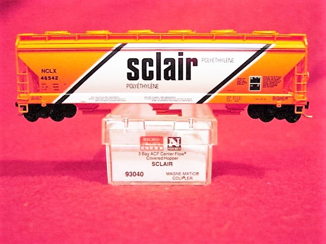 MTL 93040-1 SCLAIR 3-bay ACF Covered Hopper #46542 'MINT' N-SCALE | eBay