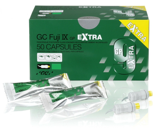 GC FUJI IX GP Extra A2 Glass Ionomer Restorative Cement in CAPSULES 50 ...