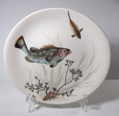 Johnson Brothers FISH (Cream) 10-3/8" Oval Dinner Plate (Design 2 ...