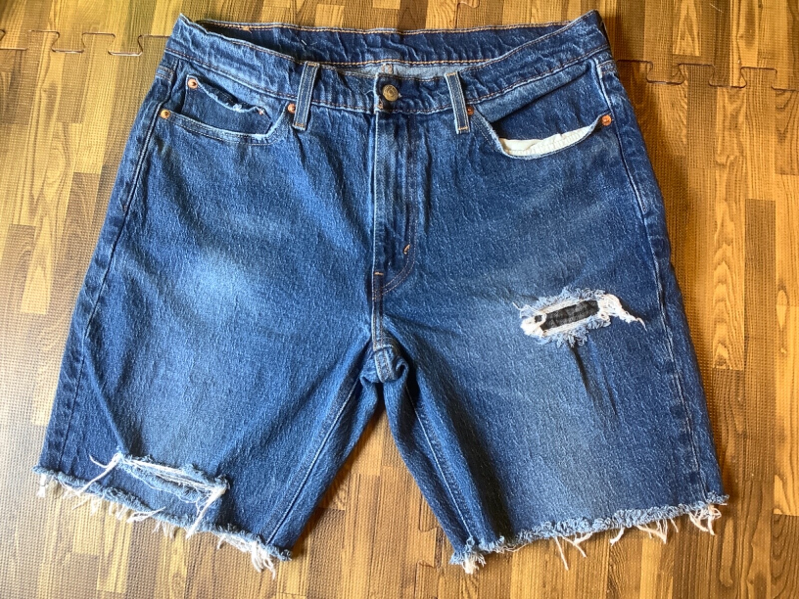 Levi's 541 Mens Cutoff Jeans Shorts 33x34 (33x8) Dark… - Gem