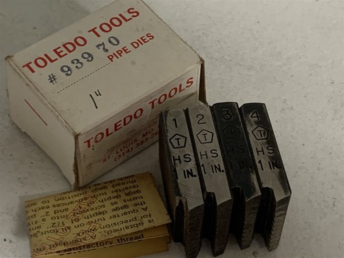 NOS TOLEDO 1" No. 999 HS OPENING DIE HEAD PIPE THREADING DIES G3-1 | eBay