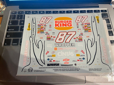 Slixx NASCAR 1155 87 Burger King Cintas Nemechek Chevy Waterslide Decal ...