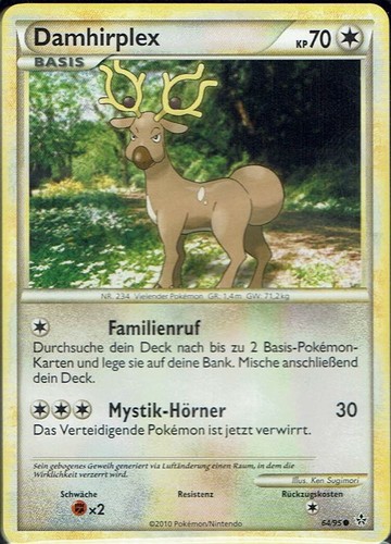 Pokemon Tarjeta Trading Cartas Game Entfesselt Núm 64/95 Damhirplex ...