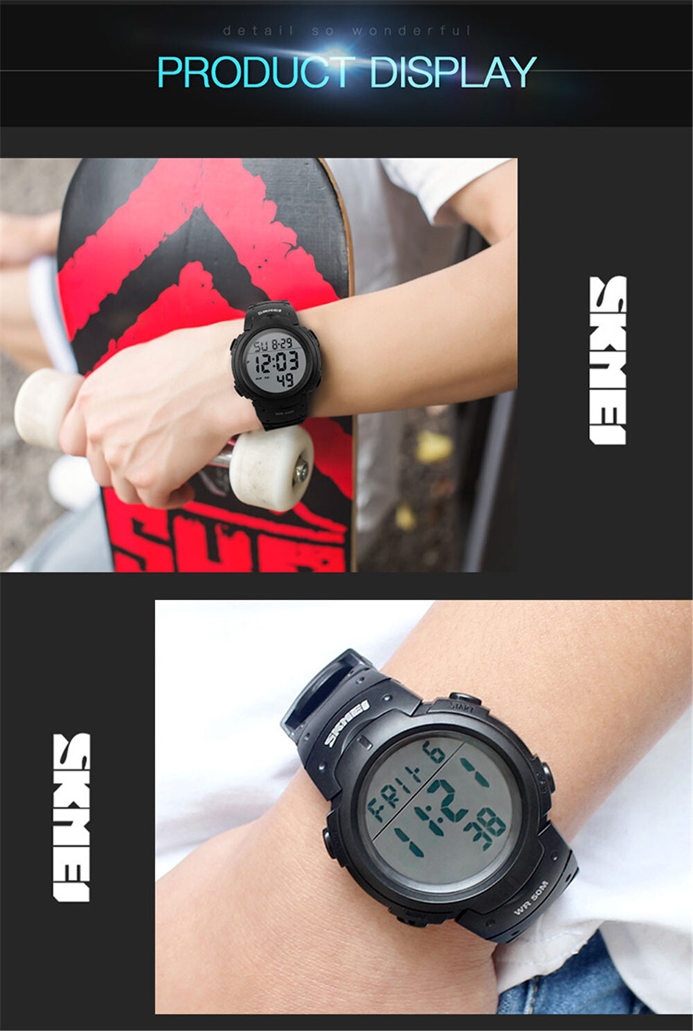 SKMEI Men Sport Watch Fashion LED Watches Students Boys Digital ...