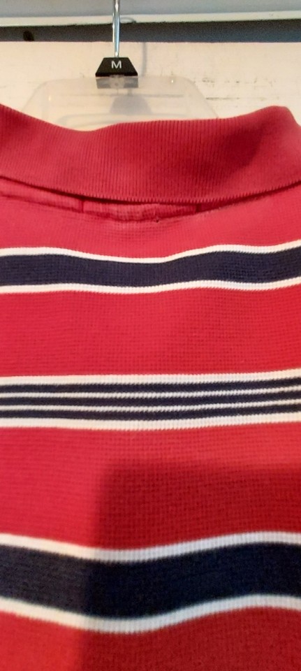 Polo Ralph Lauren Striped Polo Shirt Size L Red Navy White Yellow Pony ...