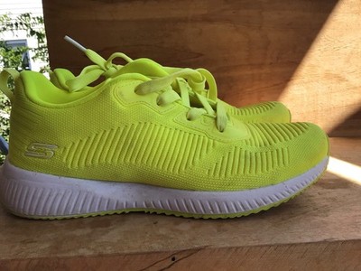 Womens Skechers Bobs Memory Foam- Cool Rythms Neon Yellow Sneaker Shoes ...