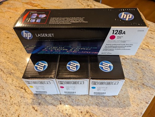HP Laserjet 128A Tri-Pack OEM Toners Cyan Magenta Yellow CE321A CE322A ...