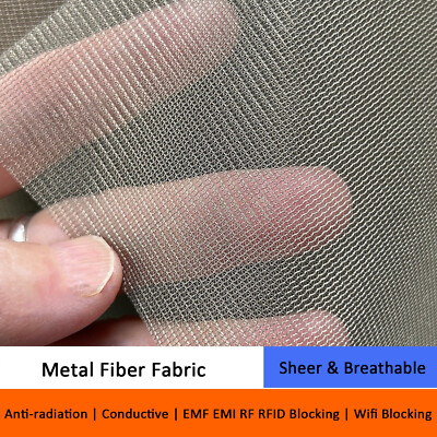EMF Shielding Metal Fiber Fabric Anti Radiation RFID Blocking Sheer ...