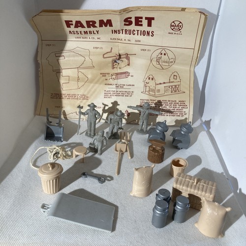 Vintage 1960s MARX Farm Play Set Assembly, instructions Sheet And ...
