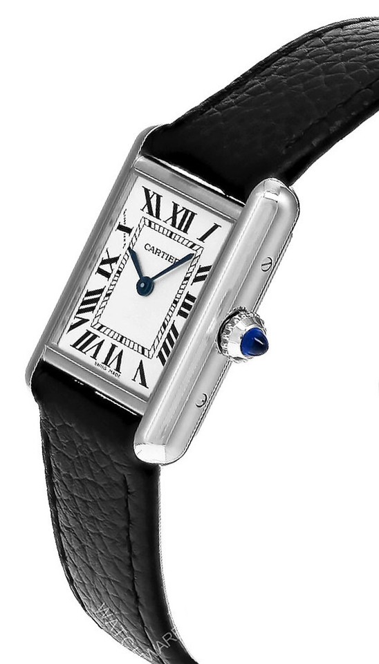 CARTIER Tank Must Small Model Silver Dial Leather Women's Watch ...