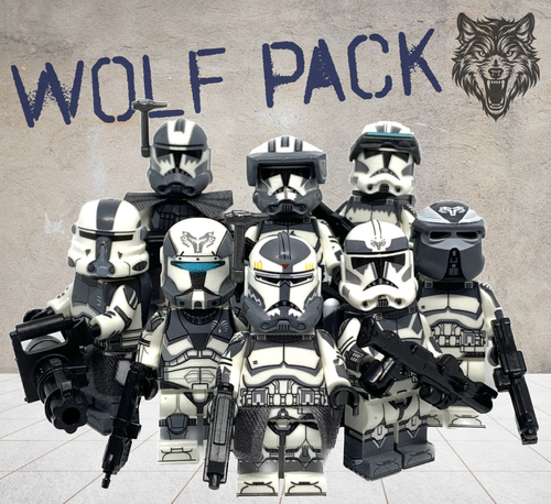 Lego RARE custom Wolfpack Clone Troopers - 8 Figures, Commander Wolffe ...