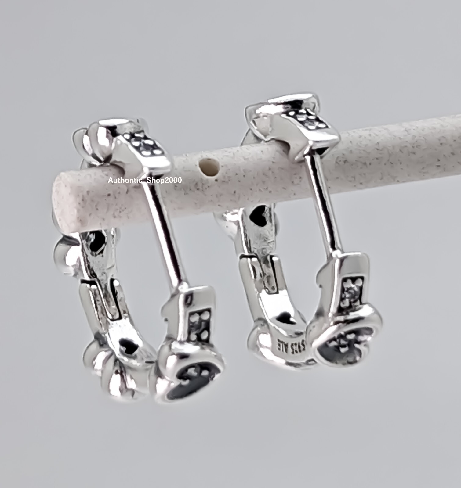 New 100% Authentic PANDORA 925 Radiant Sparkling Hearts Hoop Earrings ...