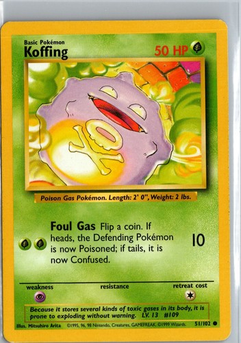 Koffing Base Set #051/102 Common Lightly played | eBay