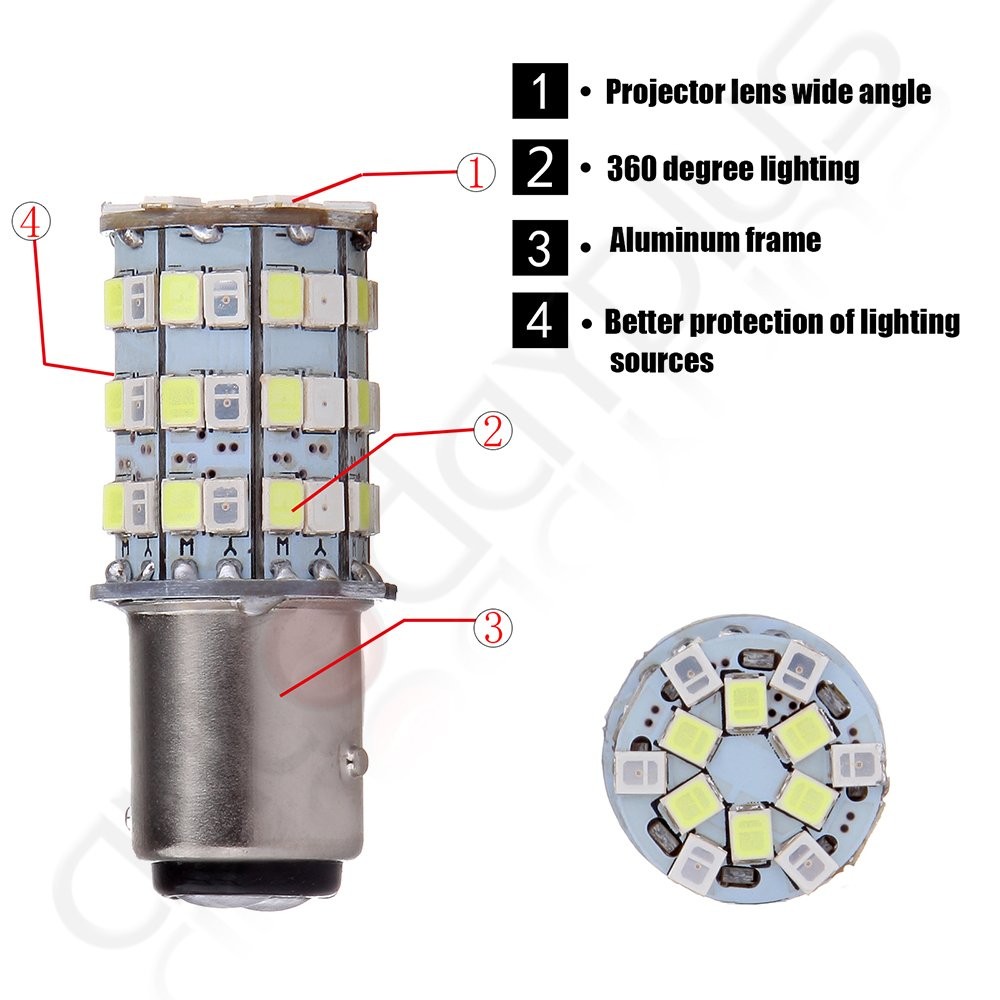 4 Pack High Power 1157 60 SMD Turn Signal Light Exterior Light ...