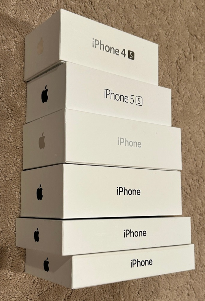 Lot empty iPhone boxes - iPhone 4S, 5S, SE, 7, 11, 14 OEM Genuine Apple ...