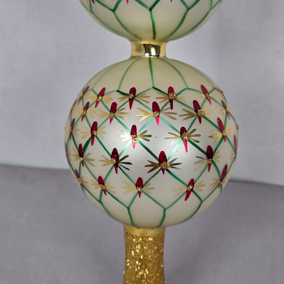 Christopher Radko French Regency Finial Gold Glitter Tree Topper Glass ...