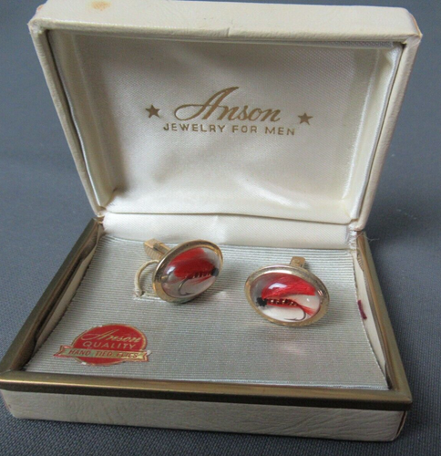 Vintage Anson Jewelry for Men Cuff Links - Hand Tied Flies Original Box ...