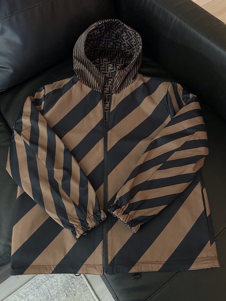 Fendi Brown/Black Reversible Windbreaker Lot Jacket | eBay