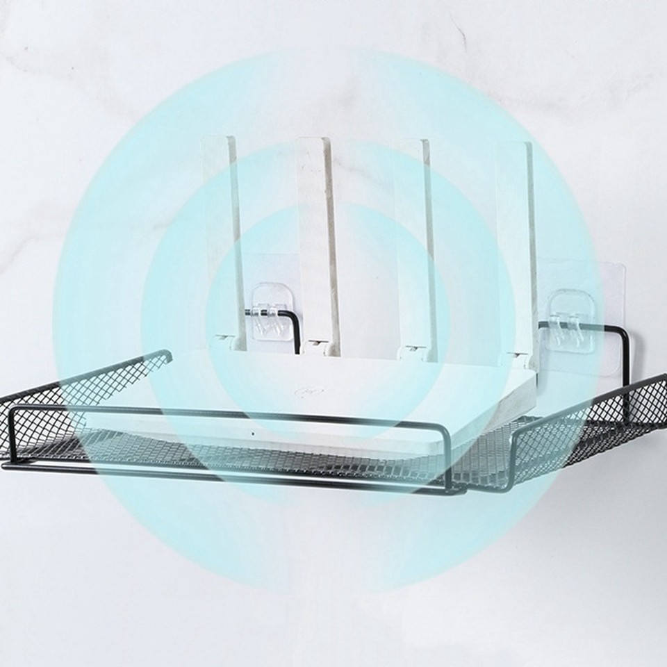Router Rack Bracket Wall-Mounted Punch- Set-Top Box Storage Rack ...