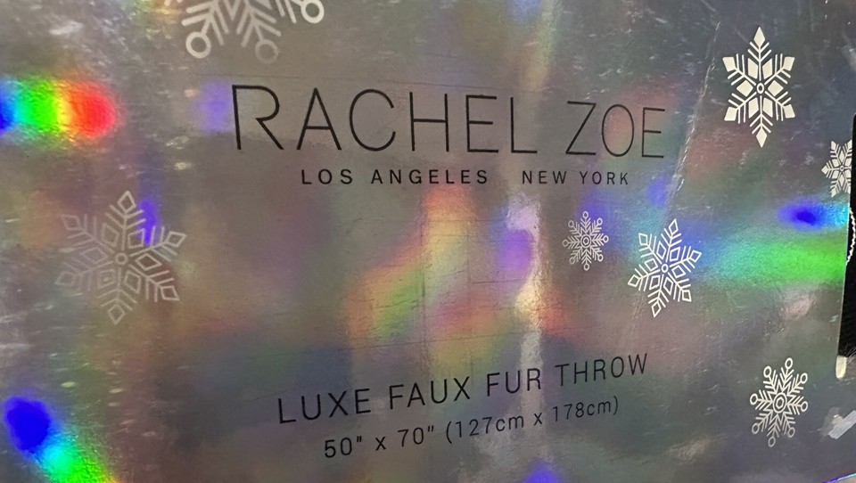 Rachel Zoe Faux Fur Throw Green Large Oversized Luxurious 50" x 70" New ...