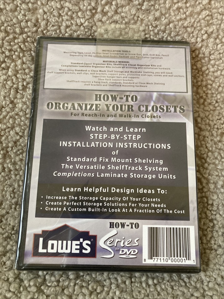 Lowes How-To Series on DVD: Organize Your Closets - DVD - New | eBay