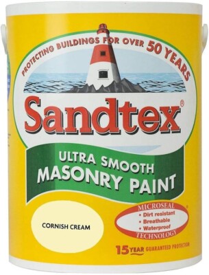 Sandtex Ultra Smooth Masonry Paint Cornish Cream 2.5L Microseal | eBay UK