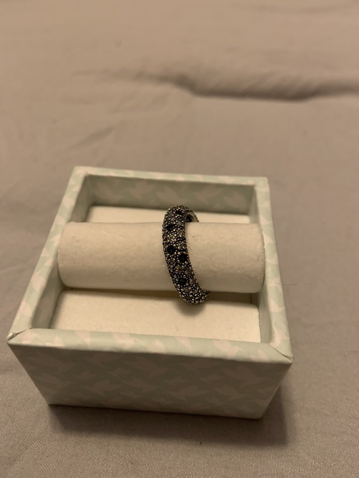 Pandora Silver-Tone And Blue Cosmic Star Ring | eBay