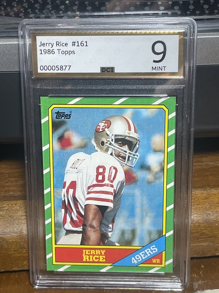 Jerry Rice Rookie Card 1986 Topps Football #161 RC Graded DCI 9 MINT | eBay