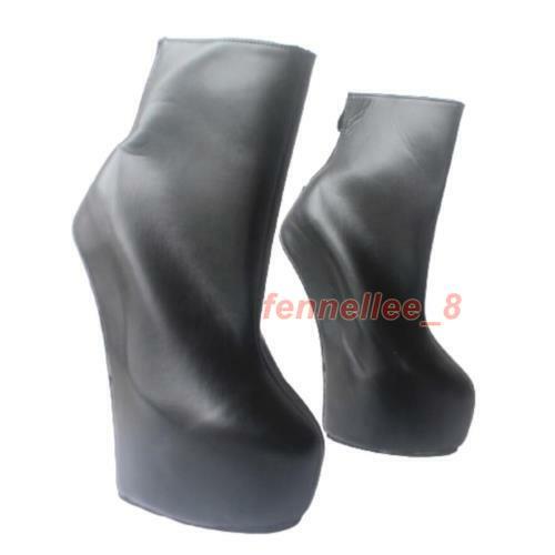 Women Ballet Boots 20cm High Wedge Heel Hoof Sole Heelless Fetish ...