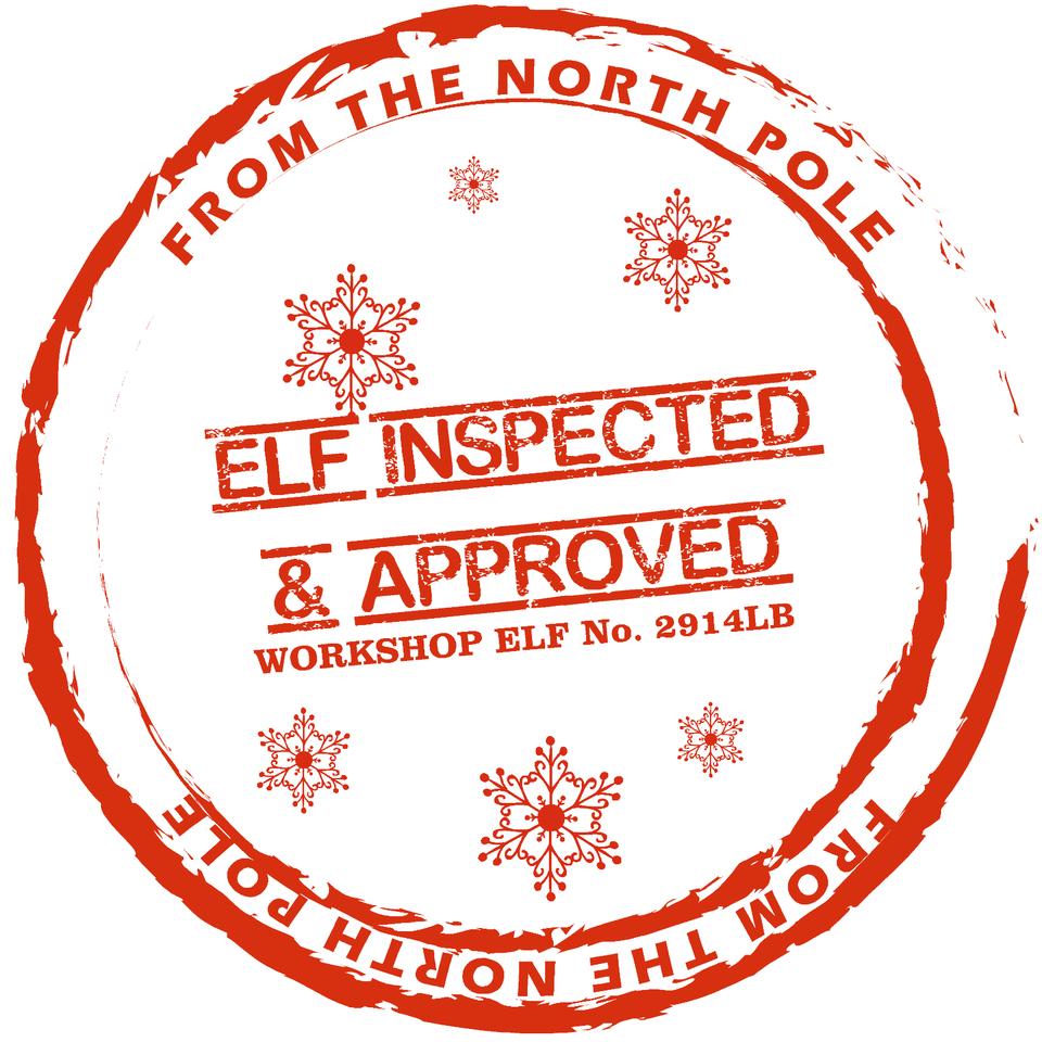 12 x ELF INSPECTED & APPROVED Christmas Stickers Gift Present Sticky ...