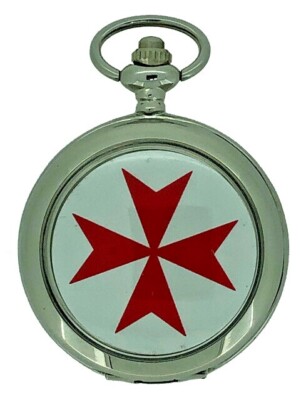 New Knights Templar Mechanical Silver Case Pocket Watch And Chain | eBay