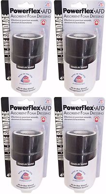 NEW 4-Rolls PowerFlex AFD Absorbent Foam Dressing Wrap Horse Equine ...