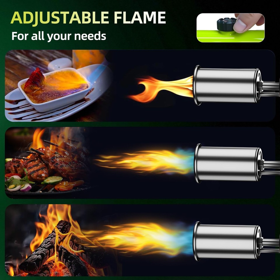 Powerful Propane Torch Gun,Kitchen Cooking Torch With One-Touch Max ...