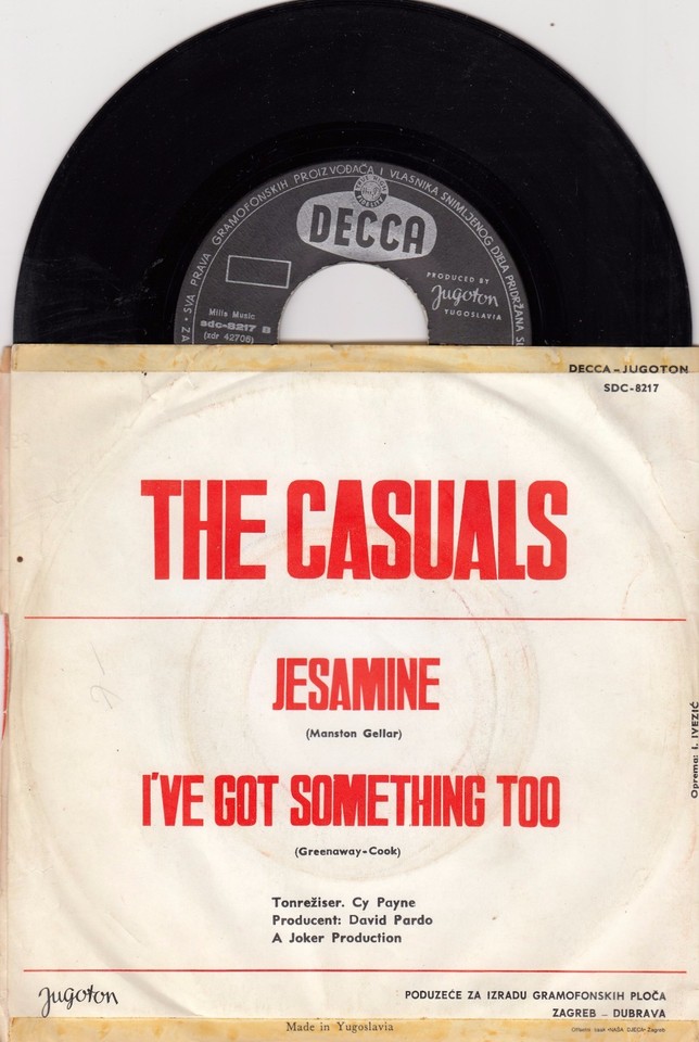 THE CASUALS JESAMINE 1968 VINYL RECORD YUGOSLAVIA 7" PS | eBay