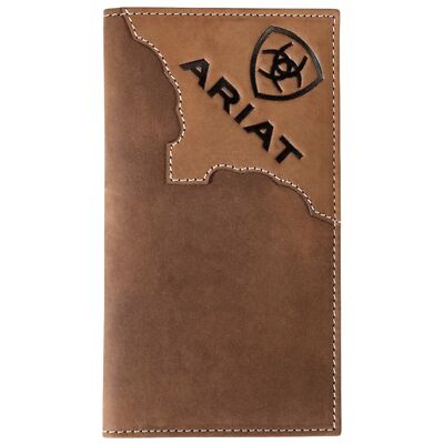 Ariat Mens Two Tone Leather Rodeo Checkbook Wallet (Tan) | eBay