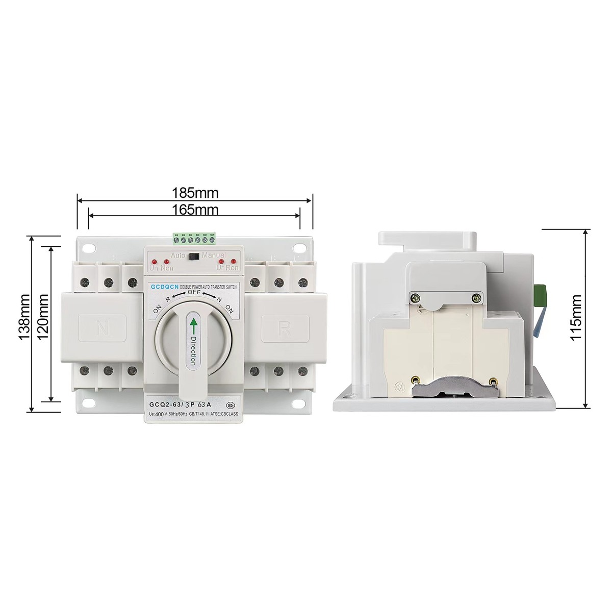 Power Source Selector Switch 110V 3P 63A Automatic Transfer Switch ...