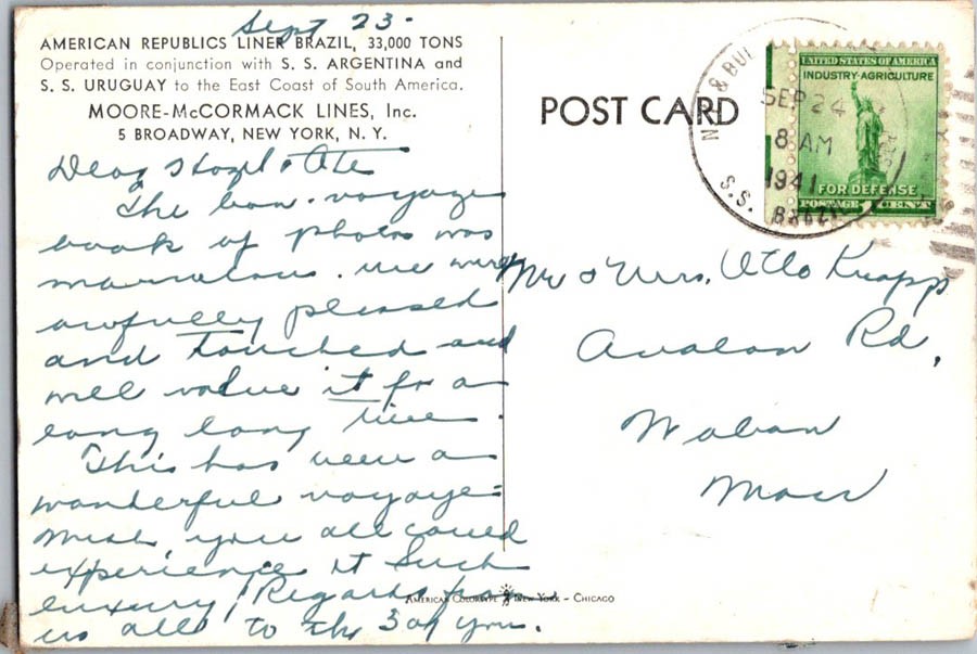 Cruise Ship Boat - Featured on Great Vintage Nautical Postcard j/09 ...