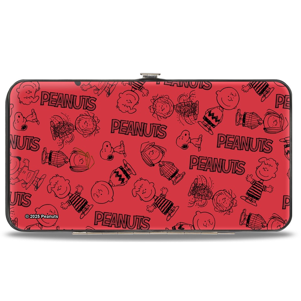 Hinged Wallet PEANUTS Gang Six Character and Title Logo Collage Red ...