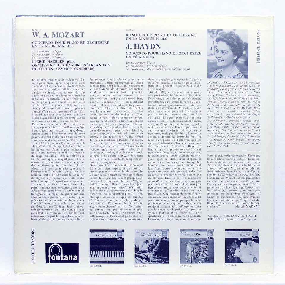 INGRID HAEBLER - MOZART & HAYDN piano concertos - FONTANA LP EX++ | eBay