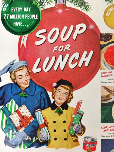 Campbells Holiday Shopping Soup For Lunch Ad Vintage 1950 Magazine ...