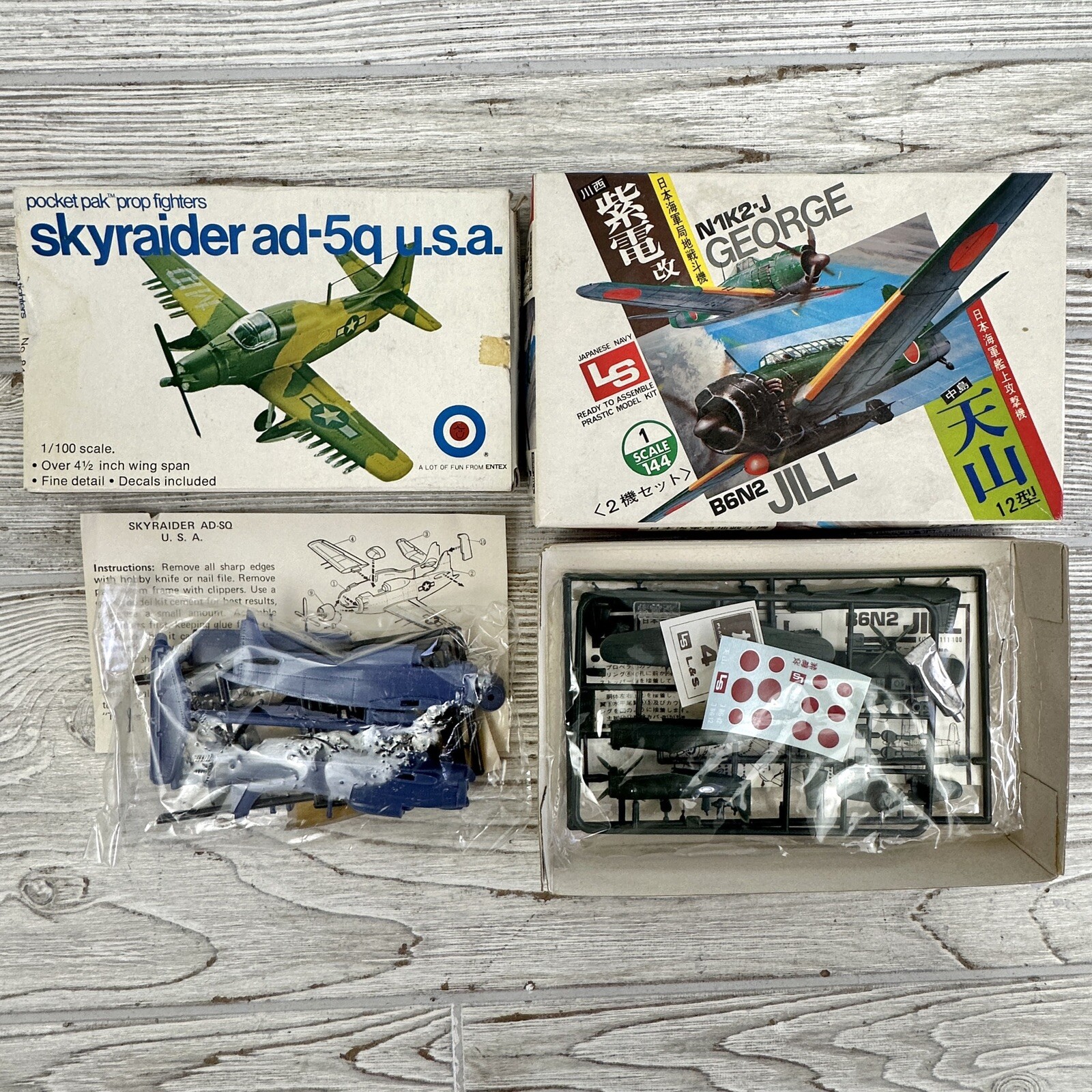 Lot Of 7 Vintage Military Aviation Model Kits Airfix Entex L&S Etc Open ...