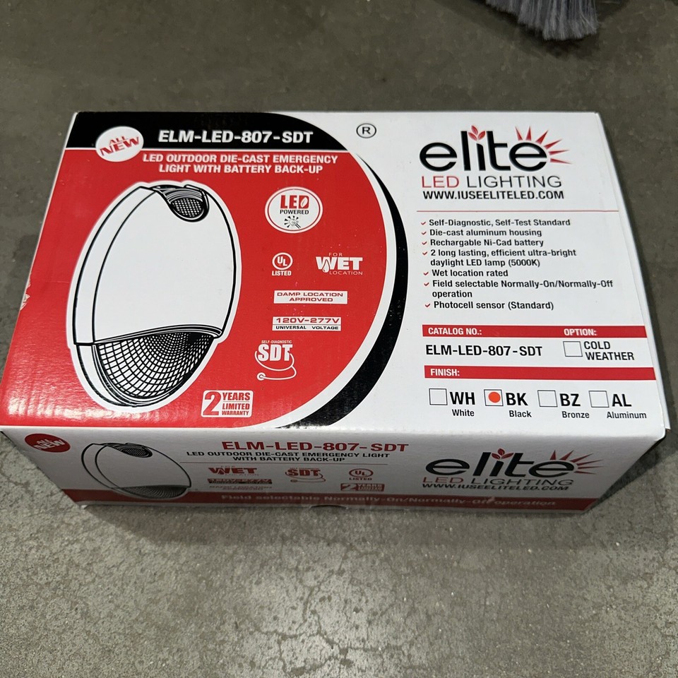 ELM-LED-807-SDT Outdoor Die-Cast LED Emergency Light withBattery Back ...