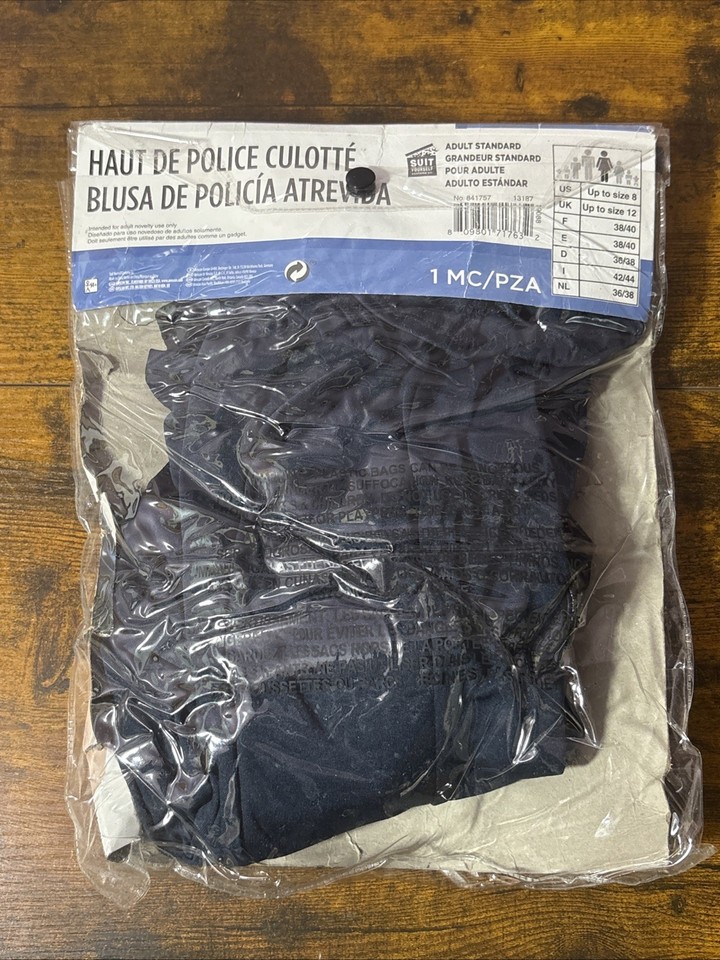 Sassy Police Top Blue Shirt Cop Officer Halloween Adult Costume Up To ...