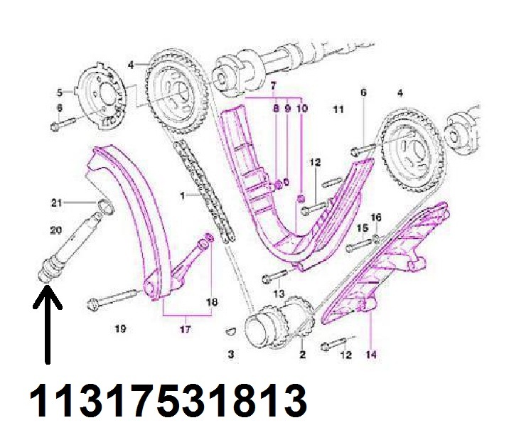 oe FEBI BILSTEIN Timing Chain Tensioner,Cam Chain to Crank Tensioner ...