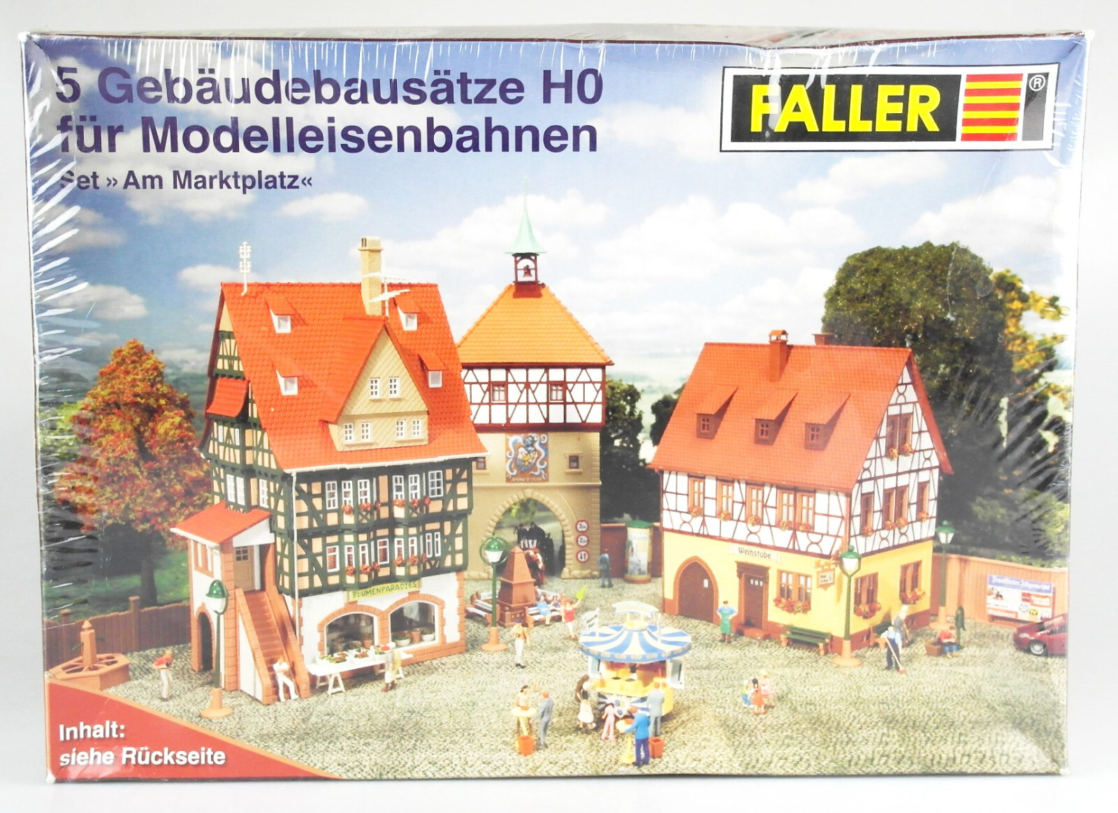FALLER Spur H0 Bausatz-Set "Am Marktplatz", 5-teilig, OVP, in Folie ...