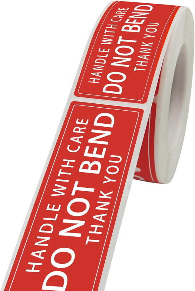 3" X 1" Handle with Care - Do Not Bend - Thank You Shipping Stickers ...