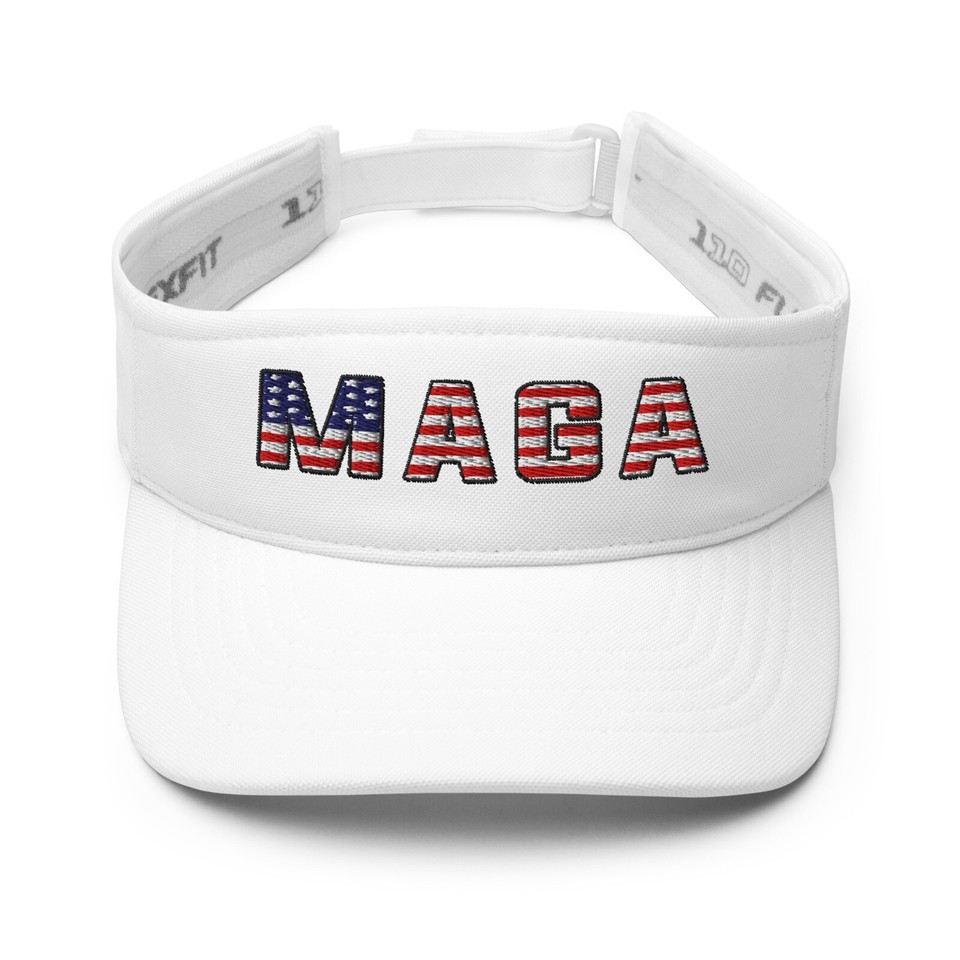 TRUMP MAGA Visor #47 American flag Mens / Womens ULTRA Patriot sun hat ...