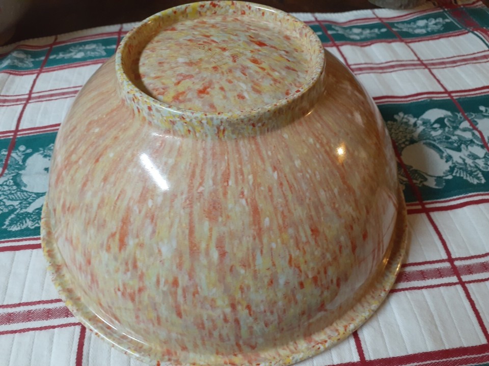 Vintage Texas Ware Confetti Splatter Bowl 10" # 118 Yellow & Orange | eBay