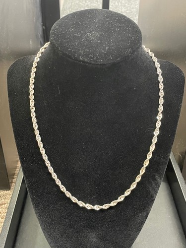 Beautiful Sterling Silver Rope Chain Necklace 18" Made In Italy by Lirm ...